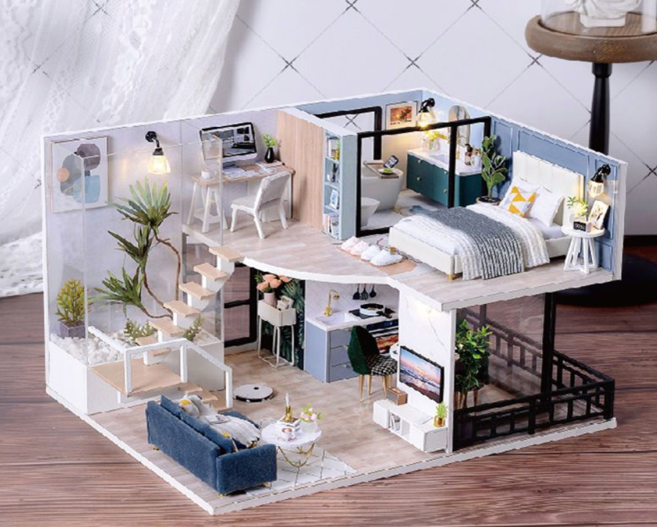 3D Puzzle DIY Miniature House Model Toy - Simple Nordic Style Home ...